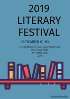 Colorful Bookshelf Illustration Promoting Literary Festival Event ...