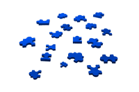 Blue Puzzle Pieces on Transparent Background Vector Illustration ...