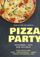 Fun Pizza Party Flyer Template with Bold Text - Download Free Template ...