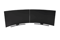 Dual Curved Monitor Screens in Vector on Transparent Background ...