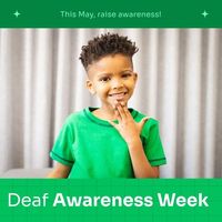 Young Boy Promoting Deaf Awareness Through Sign Language - Download ...