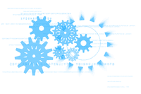Blue Mechanical Cogs on Transparent Background Illustrating Workflow ...