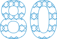 Patterned Blue 80 on Transparent Background for Celebratory Design ...