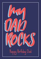Bold 'My Dad Rocks' Birthday Card Design - Download Free Template from ...