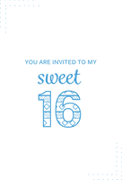 Transparent Sweet 16 Invitation Card with Blue Text Design - Download ...