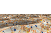 Sea of Euro Banknotes on Transparent Background for Financial Concepts ...