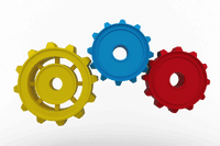 Colorful Cog Wheels Transparent Design Representing Workflow - Download ...