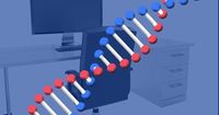 DNA Helix Overlay on Modern Office Desk Setup - Download Free Image ...