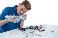 Engineer on Transparent Background Repairing Computer Motherboard ...