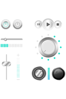 Transparent Vector Screen UI Elements Including Playback and Settings ...