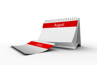 Blank Calendar Page for August with Transparent Background - Download ...