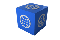 Transparent Blue Cube with Worlds Symbol - Download Free PNG from Pikwizard