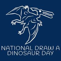 National Draw a Dinosaur Day Celebration Poster with Pterosaur ...