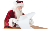 Santa Studying Long Scroll List Transparent Background - Download Free ...