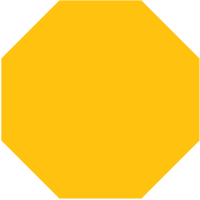 Large Yellow Octagon on Transparent Background for Design Projects ...