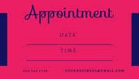 Bold Pink Appointment Card with Modern Design - Download Free Template ...