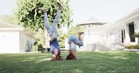 Couple Balancing in Headstand Yoga Poses Outdoors - Download Free Image ...