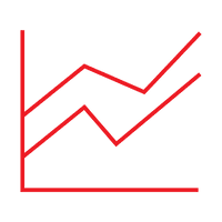 Red Line Graph on Transparent Background Showing Statistics Growth ...