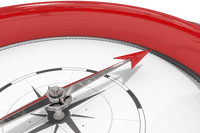 Red Compass on Transparent Background, Symbol of Navigation and ...