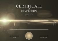Elegant Certificate of Completion on Glowing Gold Background - Download ...