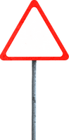 Vintage Yield Sign with Red Border on Transparent Background - Download ...
