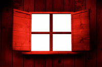 Digital Illustration of Wooden Shuttered Window on Transparent ...