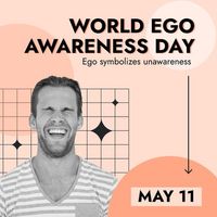 World Ego Awareness Day Poster with Smiling Caucasian Man and Event ...
