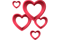 Red Heart Cluster on Transparent Background for Valentine's Day ...