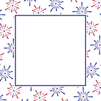 Transparent Frame with Abstract Red and Blue Fireworks Shapes ...
