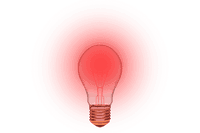 Red Glowing Light Bulb on Transparent Background for Creativity ...