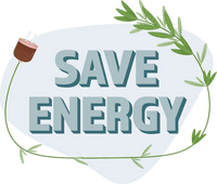 Save Energy Text on Transparent Background with Eco Design - Download ...