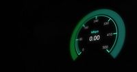 Car Speedometer Against Black Background Showing Zero Mbps Digital ...