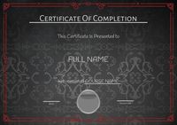 Elegant Certificate of Completion Template with Grey Pattern Background ...