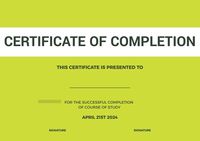 Modern Certificate of Completion Green Design - Download Free Template ...