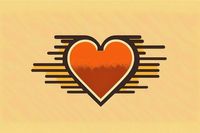 Retro Vintage Heart Graphic with Horizontal Line Accents from Pikwizard