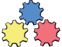 Colorful Cogs on Transparent Background Engineering Vector - Download ...