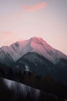 Alpenglow on Snow-Capped Mountain at Dusk - Download Free Image from ...