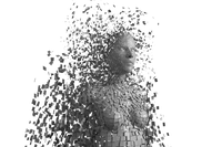 Digital Fading Woman Silhouette on Transparent Background - Download ...