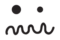 Vector Icon of Dots and Squiggle Mouth on Transparent Background ...