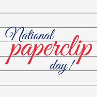 National Paperclip Day Illustration on Lined Paper Background ...