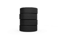 Stack of New Black Tires in Transparent Background for Automotive Use ...