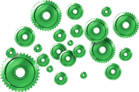 Green Cogs on Transparent Background for Mechanics Concepts - Download ...