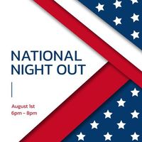 Patriotic National Night Out Announcement Graphic With Stars and ...