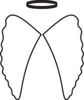 Digital Illustration of Angel Symbols on Transparent Background ...