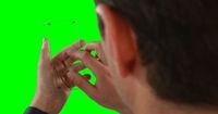 Man Visualizing Concept with Hand Gestures on Green Screen - Download ...