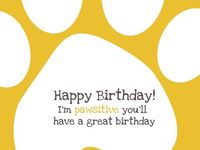 Playful Paw Print Birthday Card for Pet Lovers - Download Free Template ...