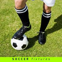 Composition of soccer fixtures text with legs of caucasian football ...