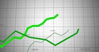 Rising Green Line Graph on Grid Background Representing Growth ...