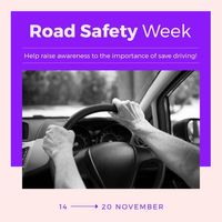 Road Safety Week Awareness Campaign with Man Driving Car from Pikwizard