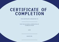 Minimalist Blue Certificate of Completion Template - Download Free ...